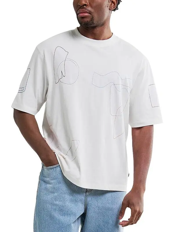 WAX LONDON Milton Short Sleeve T Shirt - Ecru