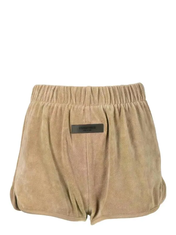 Fear Of God Velvet-effect Logo-tag Shorts - Brown