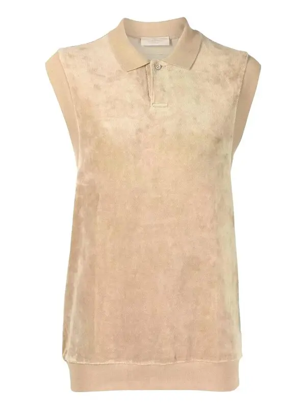 Fear Of God Velour Sleeveless Polo Top - Brown