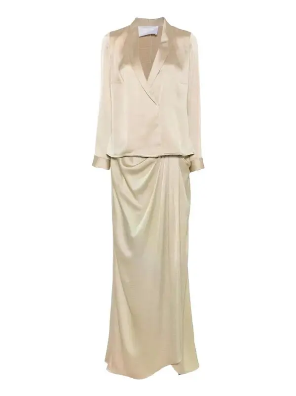 AIRE Draped Skirt Set - Neutrals