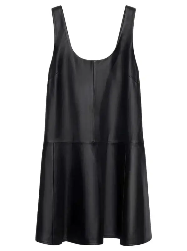 STAND STUDIO Thalia A-line Leather Mini Dress - Black