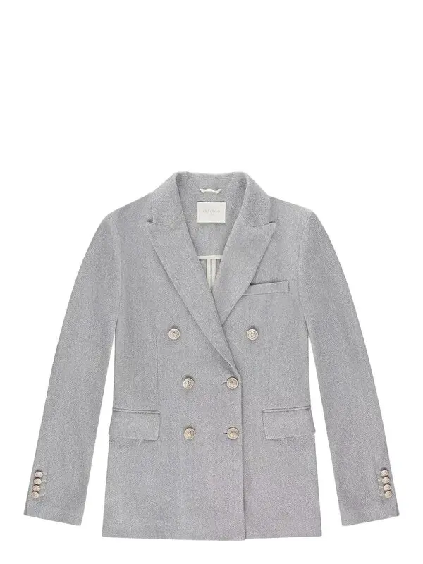 CIRCOLO 1901 Double-breasted Herringbone Blazer - Blue