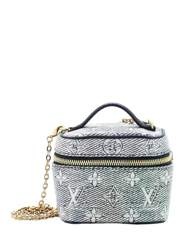 LOUIS VUITTON Vanity Case Monogram Jacquard Canvas Micro Satchel - Blue