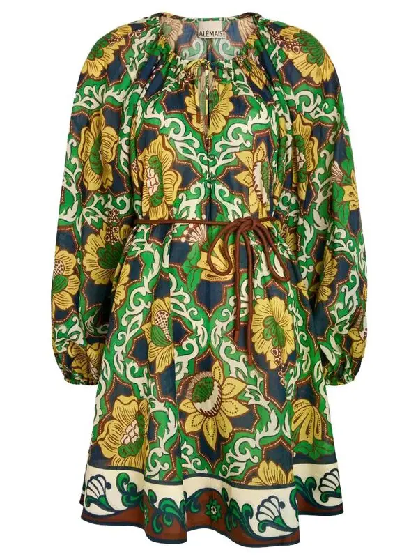 ALEMAIS Floral-print Dress - Blue