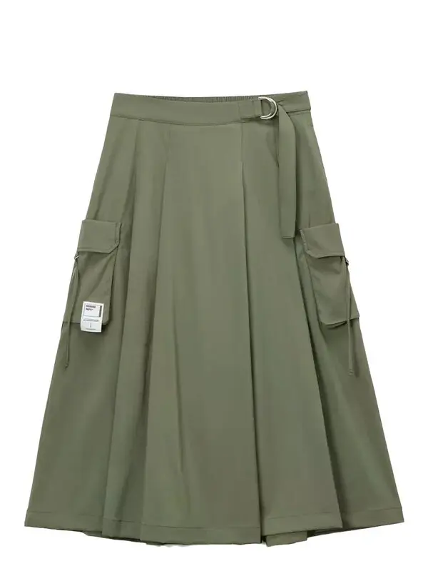MUSIUM DIV. Belted Wide-leg Layered Trousers - Green