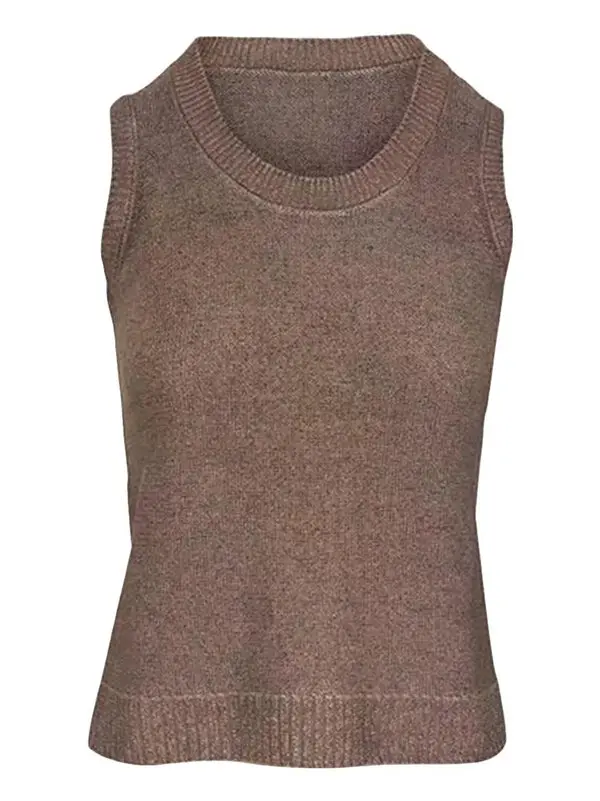 Kinross Cashmere Knitted Tank Top - Brown