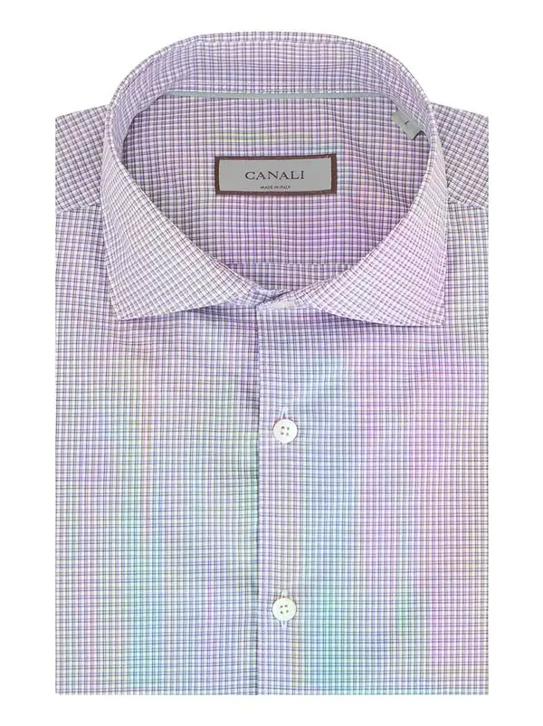 Canali Checkered Woven Shirt - Purple