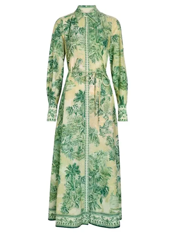 ALEMAIS Sara Shirt Dress - Green