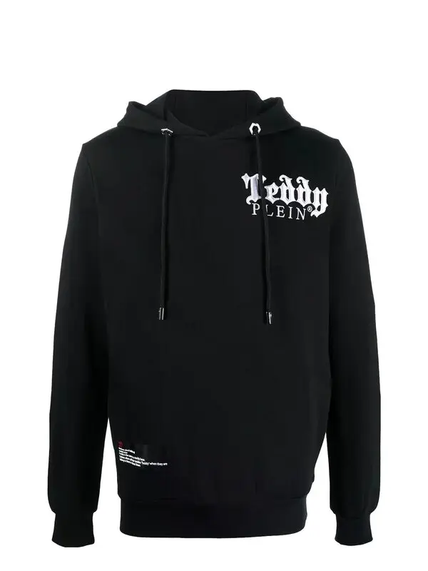 Philipp Plein Embroidered Teddy-print Hoodie - Black