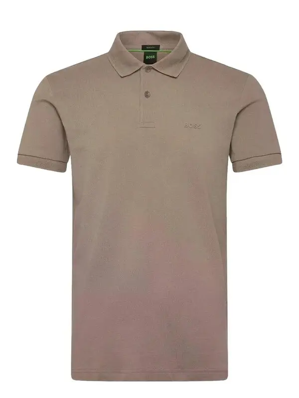 BOSS Buttoned Polo Shirt - Neutrals