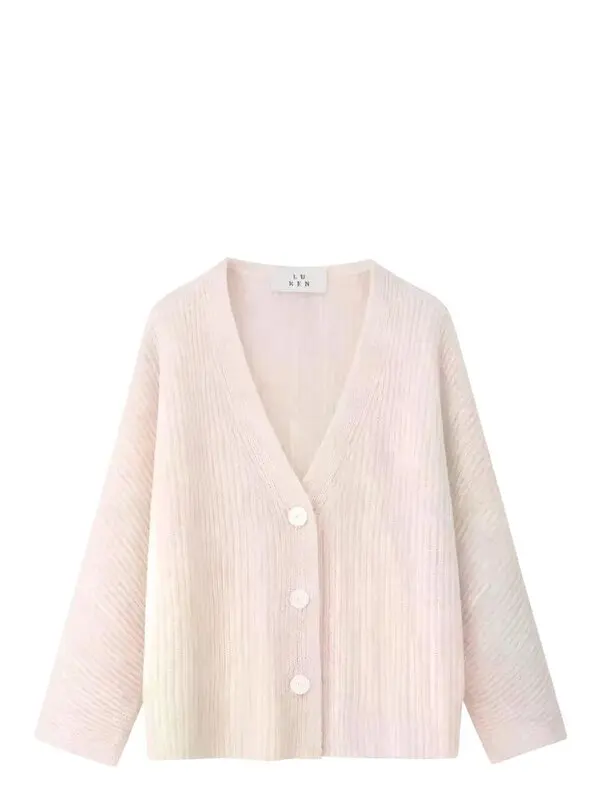 LU REN V-neck Button Cardigan - Pink