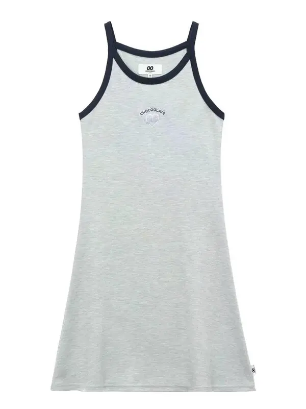 CHOCOOLATE Logo-embroidered Mini Dress - Grey