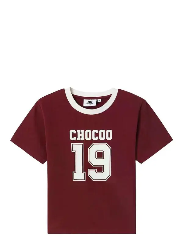 CHOCOOLATE Graphic Ringer T-shirt - Red
