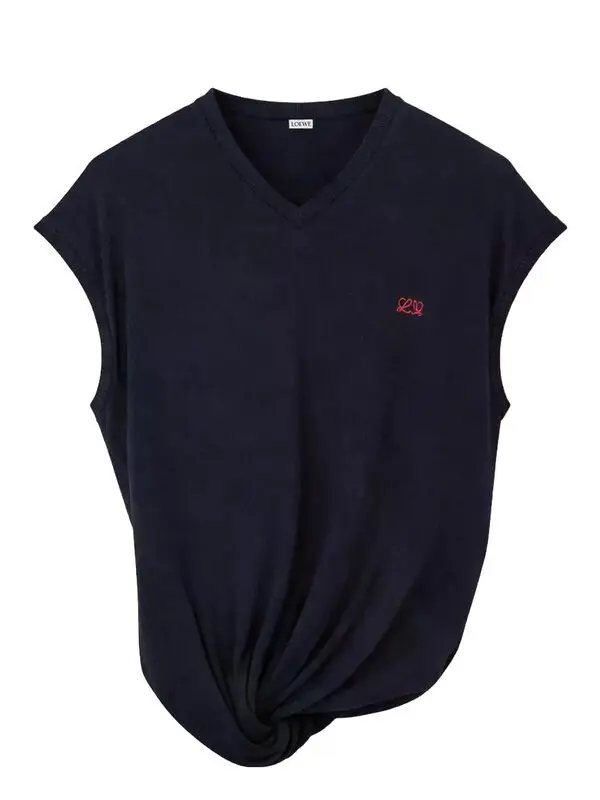 Loewe Sleeveless V-neck Wool Sweater - Blue
