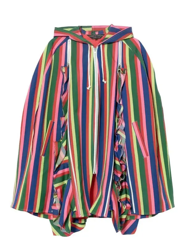 Comme Des Garçons Striped Coat - Green