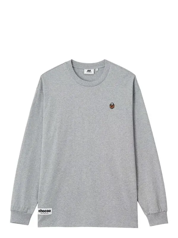 CHOCOOLATE Long-sleeved Embroidered T-shirt - Grey