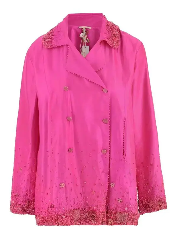 Pero Double-breasted Silk Jacket - Pink