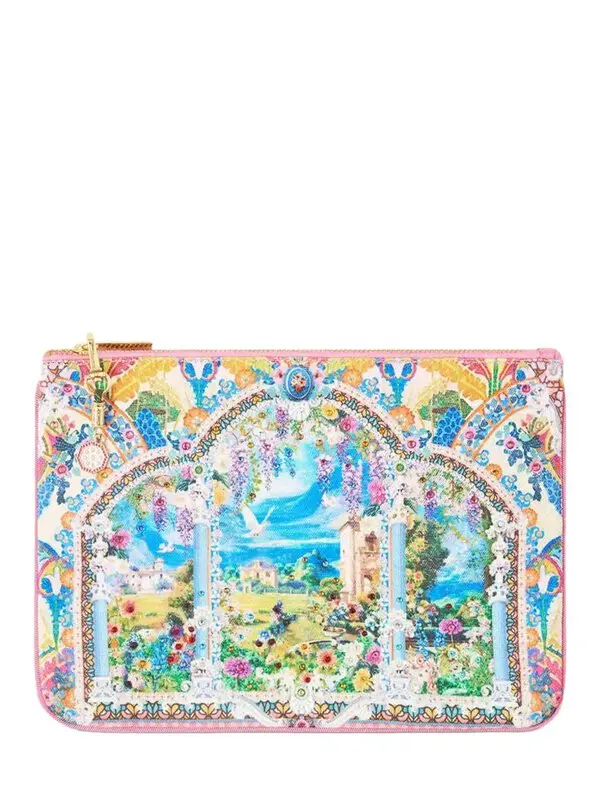 Camilla Printed Clutch - Neutrals