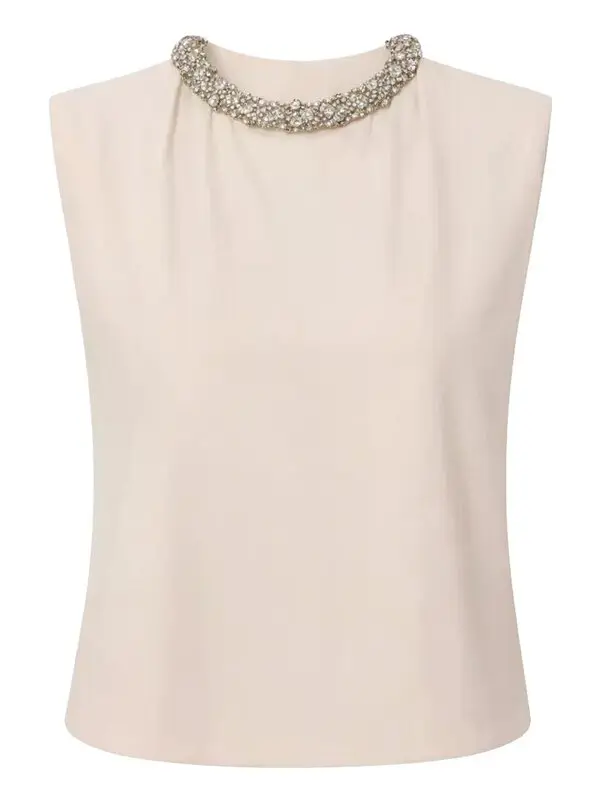 Elisabetta Franchi Crystal Embellished T-shirt - Neutrals