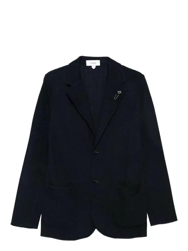 LARDINI Notched-lapel Blazer - Blue