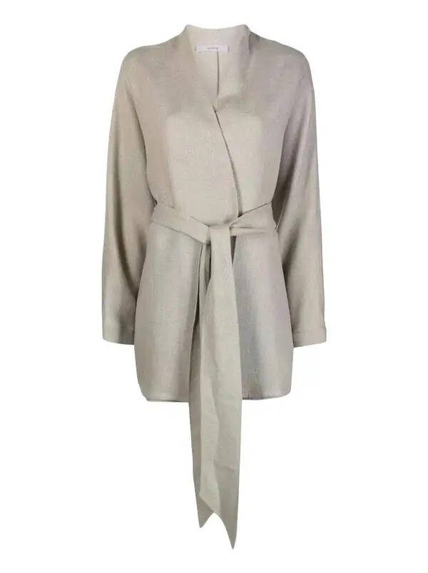 Dusan Belted Linen Cardigan - Neutrals