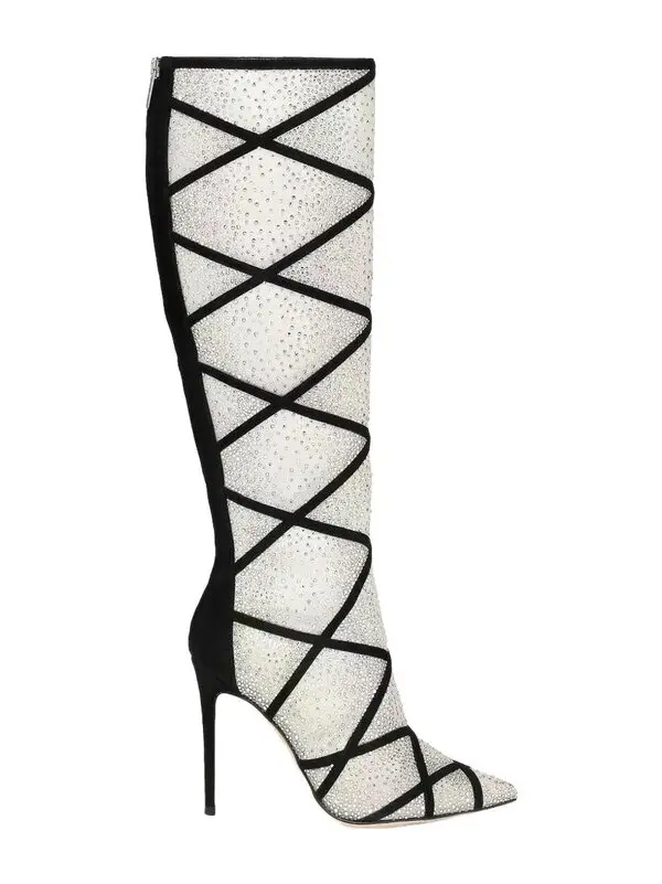 GIANVITO ROSSI Suede Embellished Boots - Black