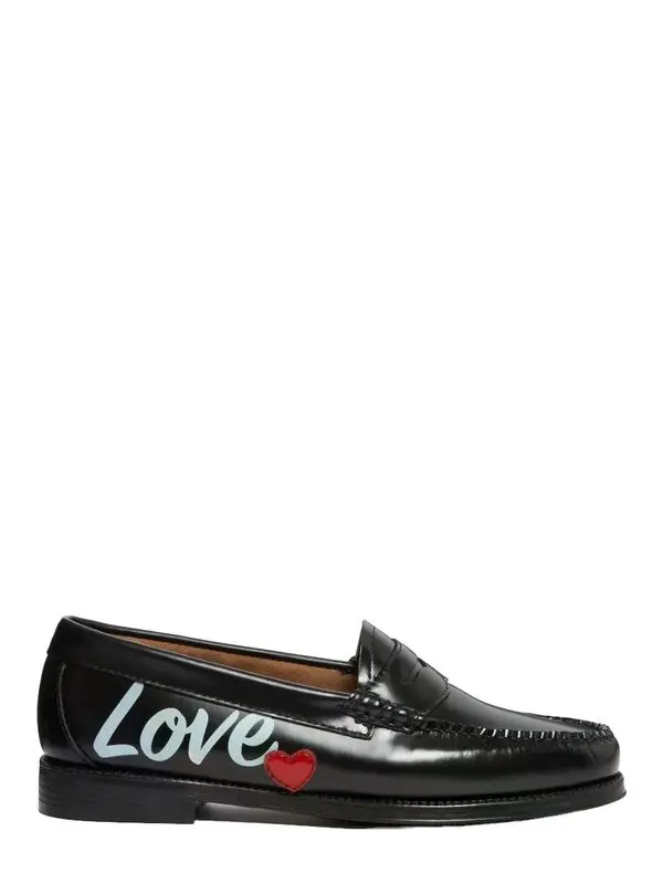 G.H.BASS Penny Loafers With Heart Detail - Black