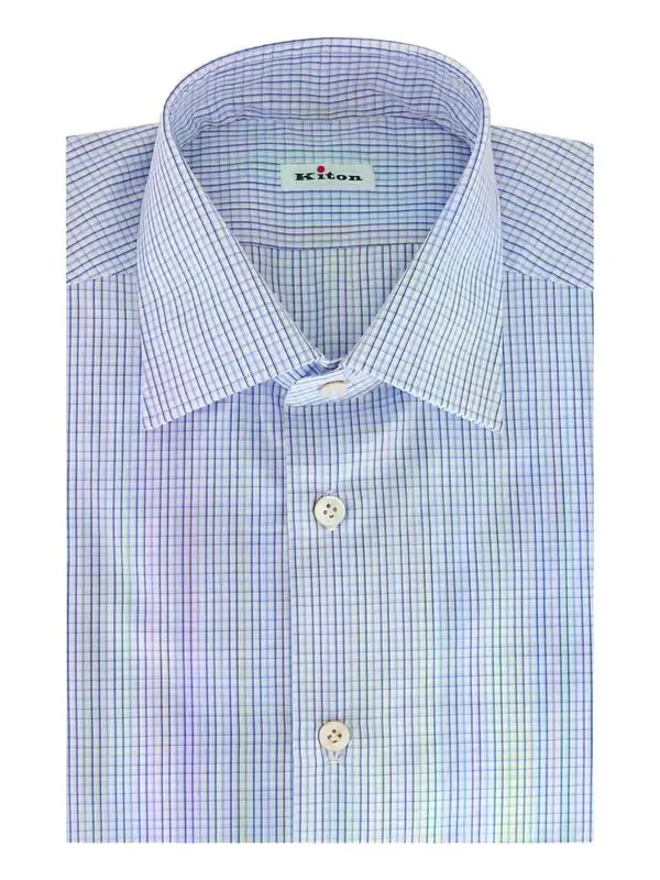 Kiton Checked Shirt - Blue