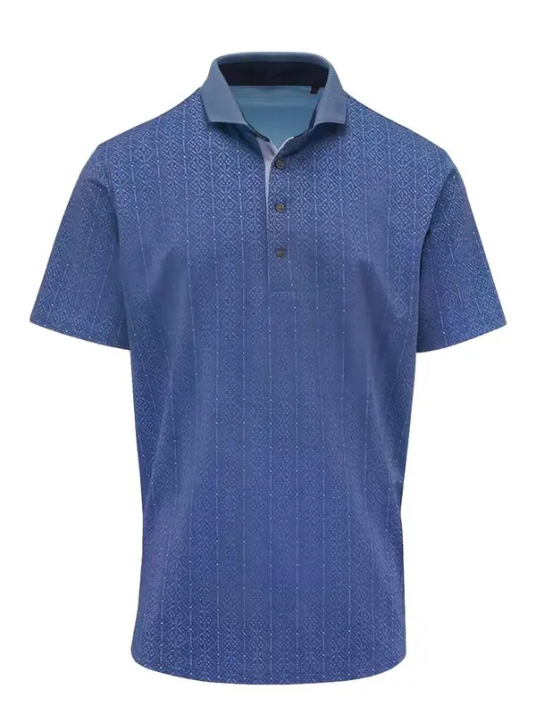Greyson Patterned Polo Shirt - Blue