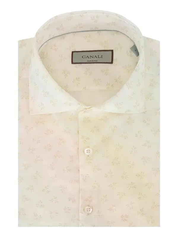 Canali Botanical Print Floral Shirt - Neutrals