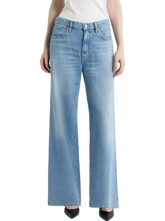 FRAME The Off Duty Stroll Wide Leg Jeans - Frey
