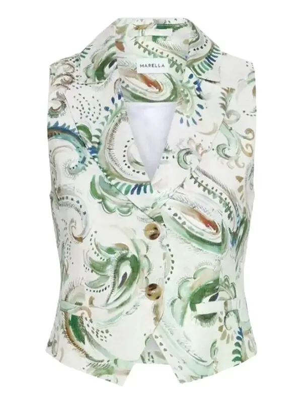 Marella Paisley-patterned Vest - White
