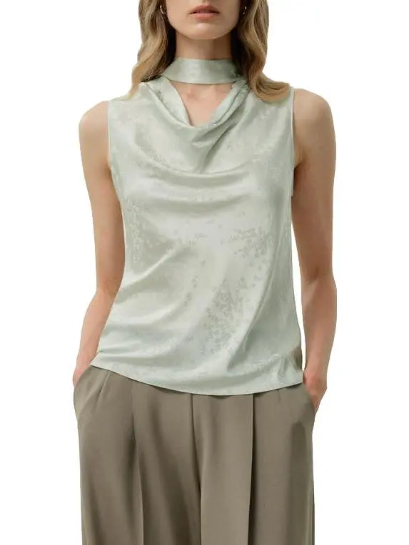 Lilysilk Ying Jacquard Silk Tank - Jade Green