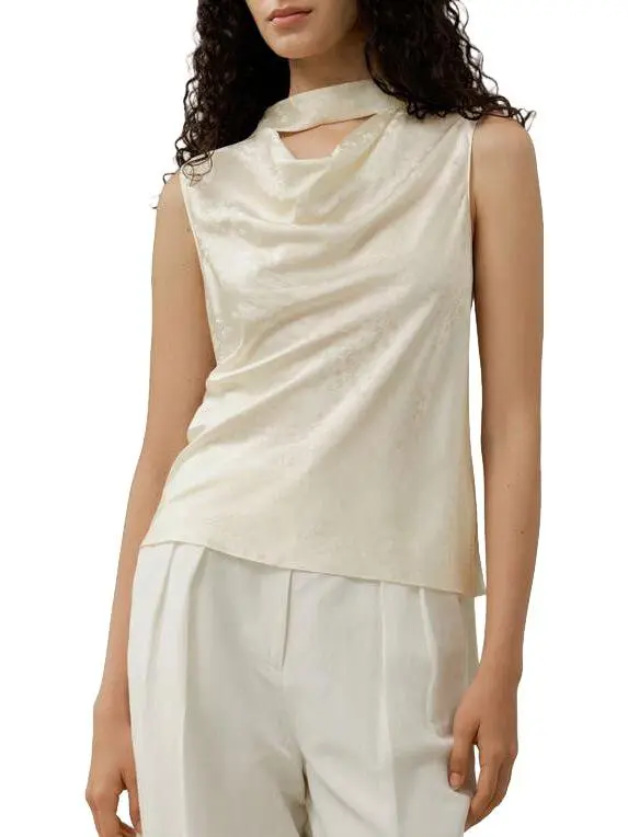 Lilysilk Ying Jacquard Silk Tank - Lily White
