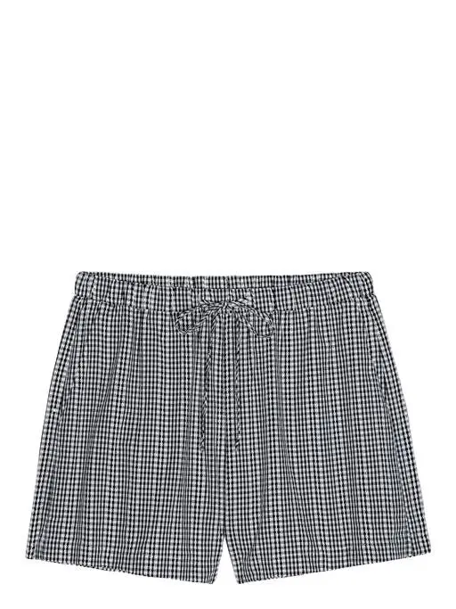 Rails Gingham Cotton Drawstring Shorts - Black Gingham