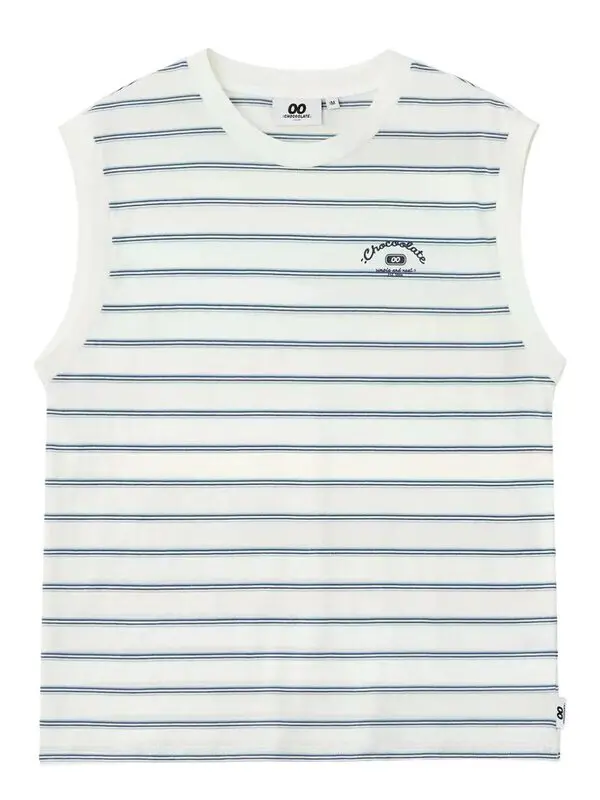 CHOCOOLATE Striped Sleeveless Top - Neutrals
