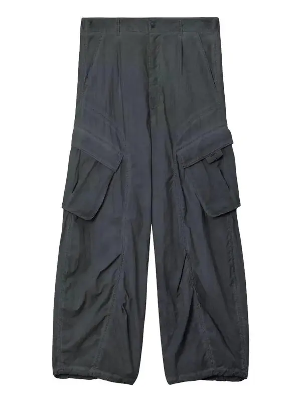 Izzue Wide-leg Cargo Trousers - Grey