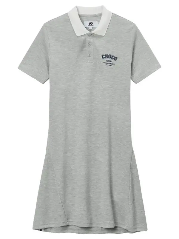 CHOCOOLATE Mini Polo A-line Dress - Grey