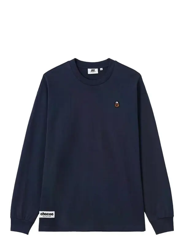 CHOCOOLATE Long-sleeved Crew-neck T-shirt - Blue