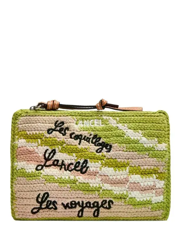 LANCEL Crochet Zip Pouch - Green