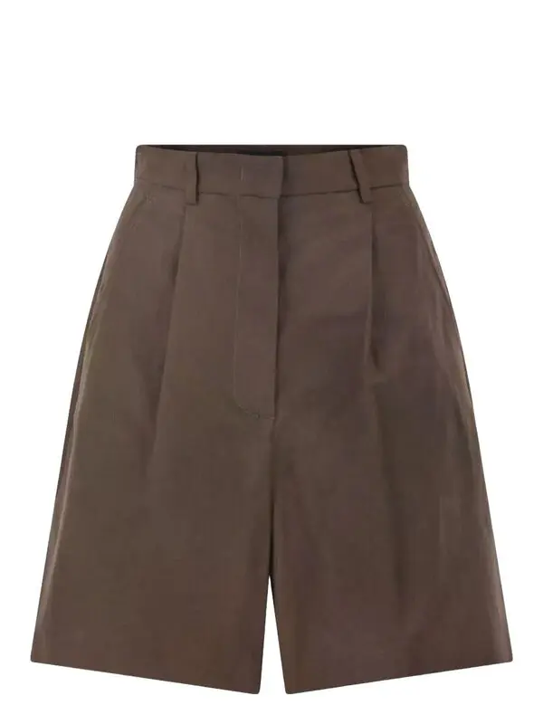 Max Mara Pleated Bermuda Shorts - Brown