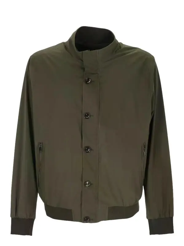 ON THE BUND Button-front Bomber Jacket - Green
