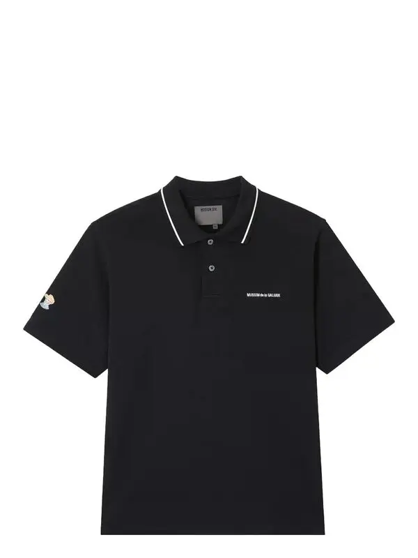 MUSIUM DIV. Logo Polo Shirt - Black