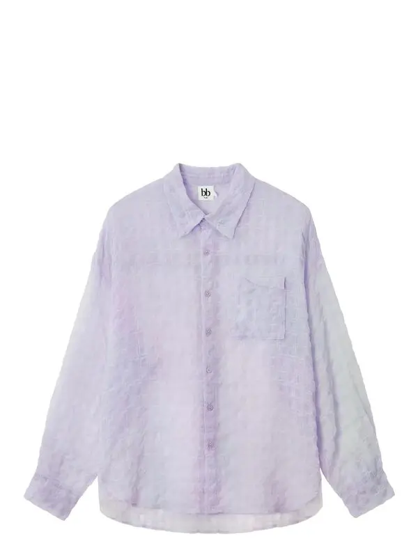 B+AB Chest-pocket Check Shirt - Purple