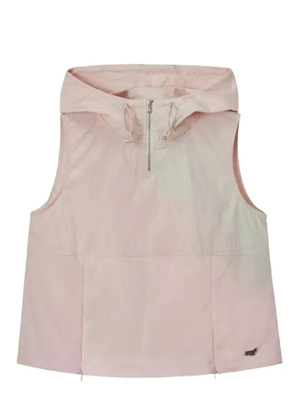 MINI CREAM Hooded Zip-up Vest - Pink
