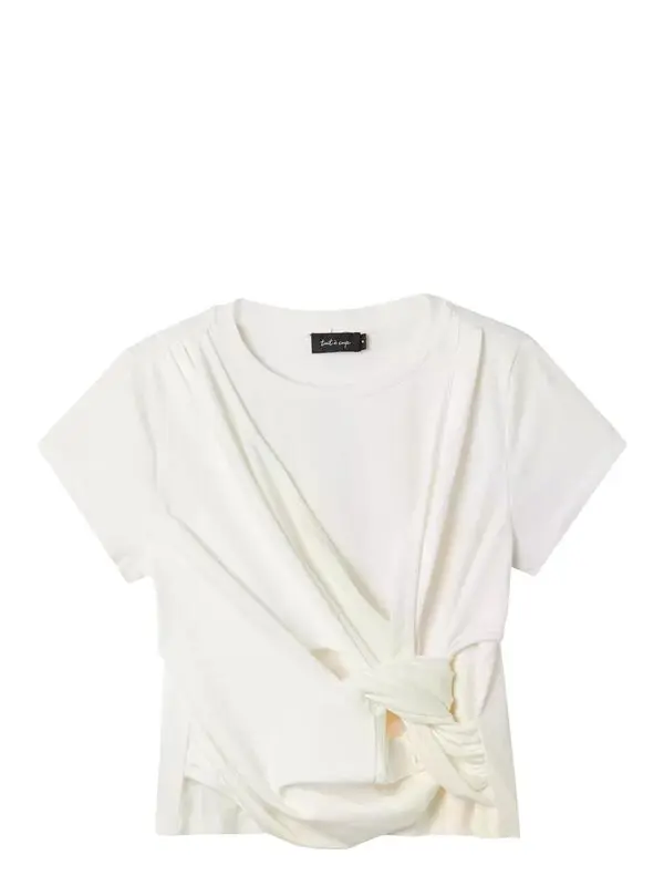 TOUT A COUP Knot Twisted T-shirt - White