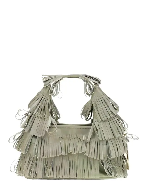 LA MILANESA Capucine Fringed Tote Bag With Charm - Green