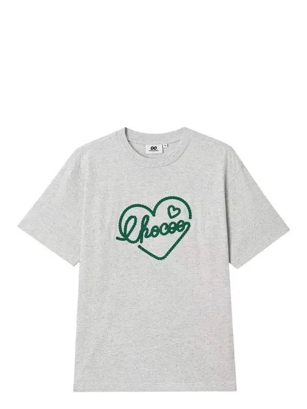 CHOCOOLATE Heart Graphic T-shirt - Grey