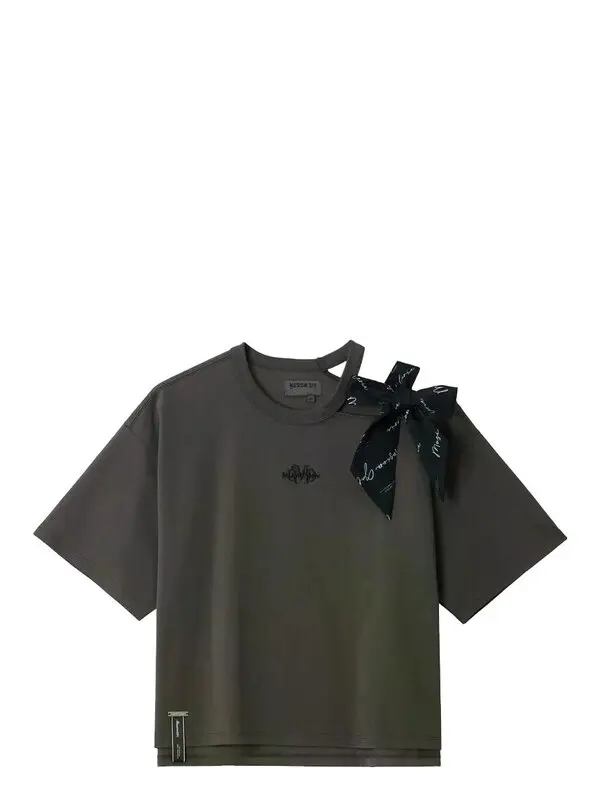 MUSIUM DIV. Cut-out T-shirt With Bow Detail - Grey