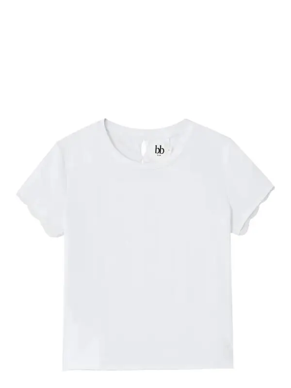 B+AB Scalloped-trim T-shirt - White